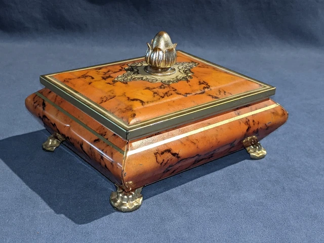 VINTAGE CONFECTIONARY TIN Box Blue Bird Harry Vincent LTD Orange (Box ...