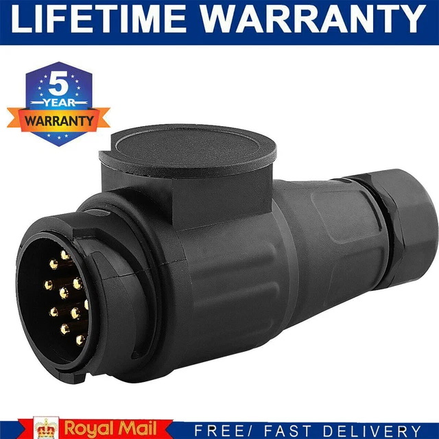 UK 13PIN TRAILER Plug 12V Caravans Socket Plug Electrical Tow Towing ...