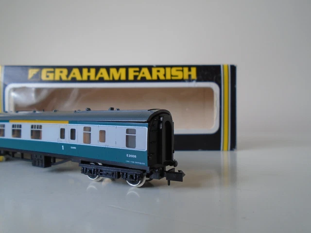 GRAHAM FARISH 0695 N GAUGE CORR 2ND(SK) BR Mk1 BRAKE COACH BLUE/GREY £ ...