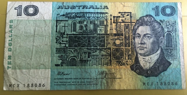 AUSTRALIAN $10- NOTE Fraser/Higgins MCX 188086 $19.99 - PicClick AU