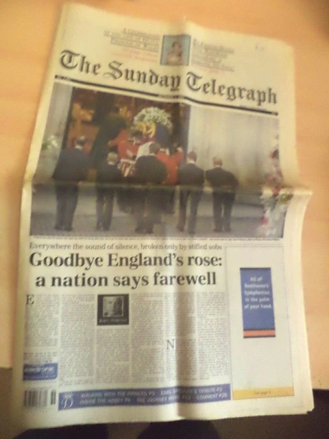 TELEGRAPH OLD VINTAGE ORIG NEWSPAPER 7 sept 1997 royalty DEATH PRINCESS ...