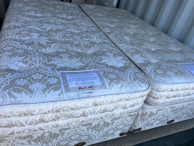 VI SPRING HERALD 6ft Superking Bed Sprung Zip & Link Mattress pair of ...