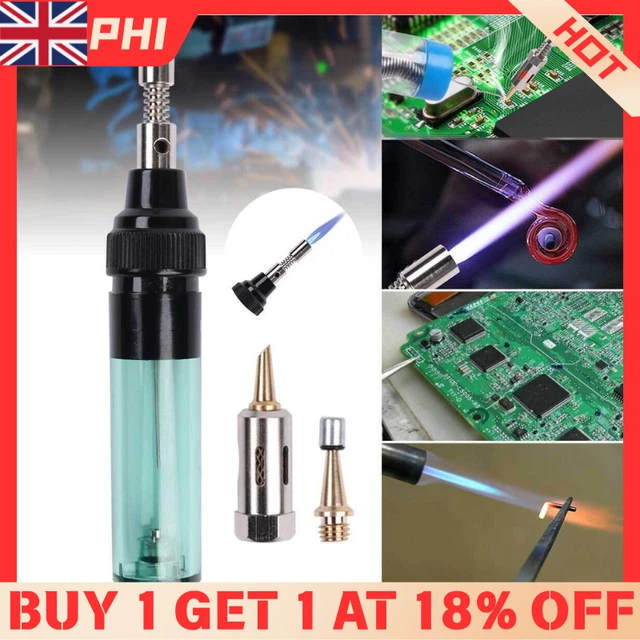 MINI PORTABLE ALKANE Gas Soldering Iron Pen Torch Welding Tool Cordless ...