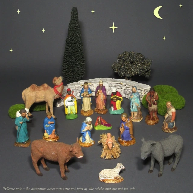 OLD FRENCH SANTONS “DEVINEAU” FIGURINES, Christmas Nativity Set, Crèche ...