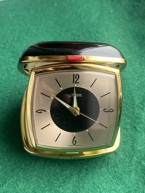 RARE VINTAGE KAISER Travel Clock,BlackColor,Western Germany, Old Stock ...
