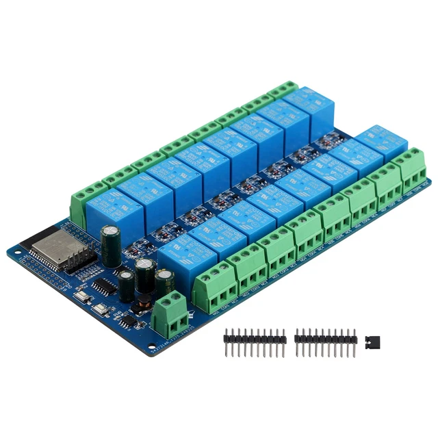 16 CHANNEL RELAY Module DC5-12V Supply ESP32 Development Board ESP32 ...