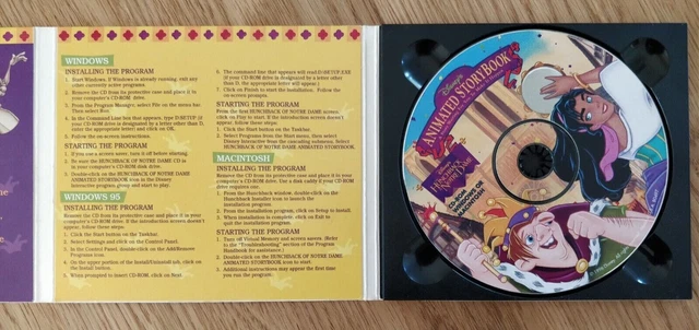 DISNEY'S ANIMATED STORYBOOK The Hunchback of Notre Dame PC & MAC CD-ROM ...