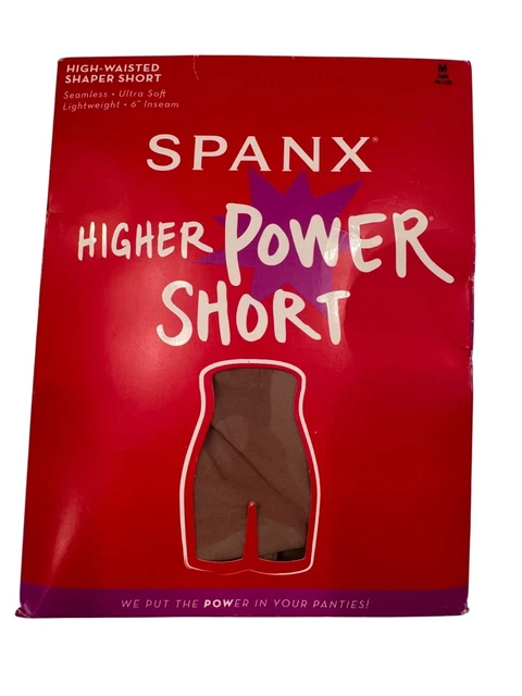 SPANX HIGHER POWER Short Size Medium Cafe Au Lait Ligheweight 6" Inseam ...