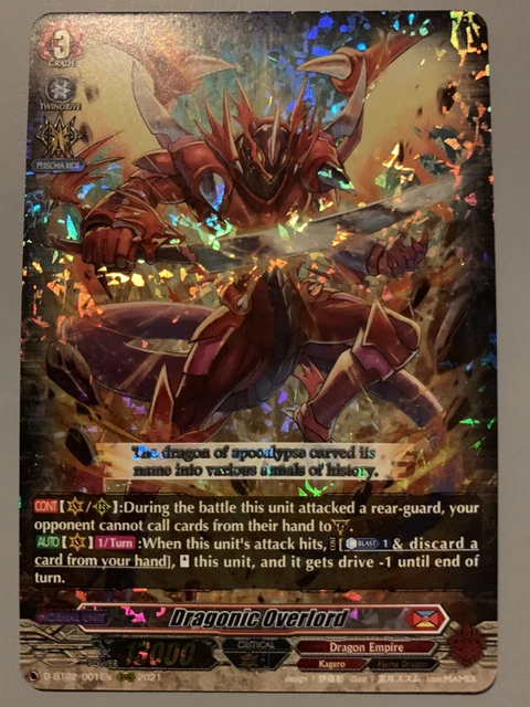CARDFIGHT VANGUARD DRAGONIC Overlord (Dragon Empire) D-Bt02/001En Rrr EUR 20,59 - PicClick FR