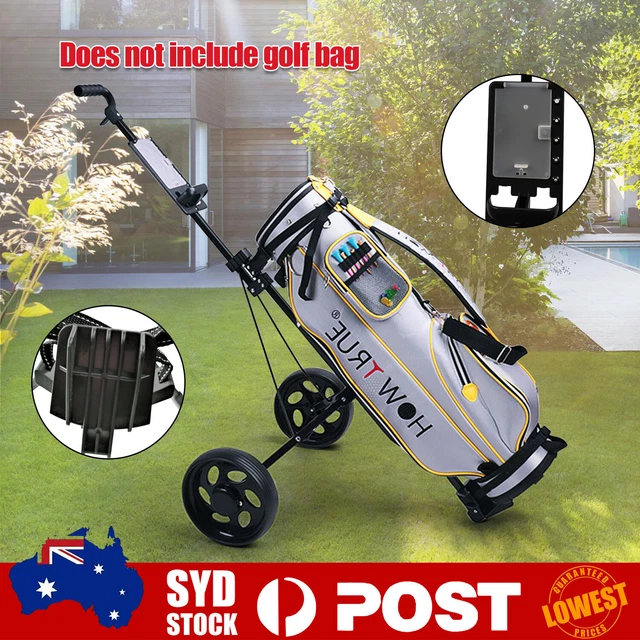 FOLDING GOLF BUGGY Push Pull Cart Foldable 2 Wheels Trolley Golfing ...