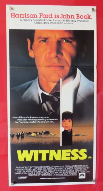 WITNESS ORIGINAL 1985 AUS DAYBILL CINEMA FILM MOVIE POSTER Harrison ...
