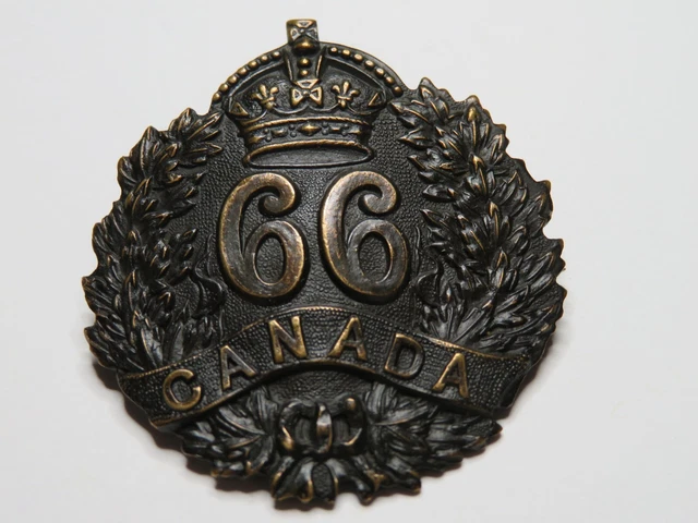 CANADA WW1 CEF Cap Badge The 66th Battalion, JACKSON BROS 1915 $49.99 ...