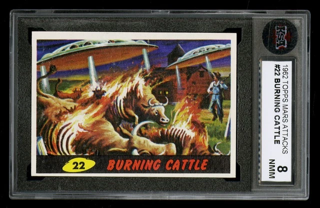 1962 MARS ATTACKS 22 Burning Cattle Ksa 8 Centrée L:r Fresh Iconic ...