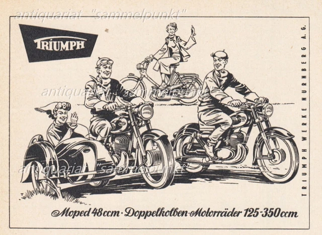 TRIUMPH WERKE NÜRNBERG Moped & Doppelkolben Motorrad - Original Anzeige ...