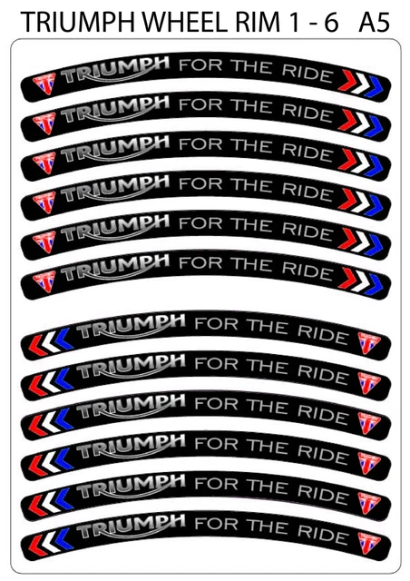 TRIUMPH WHEEL RIM Stickers Decals Graphics Emblems Motorcycle £9.29 ...