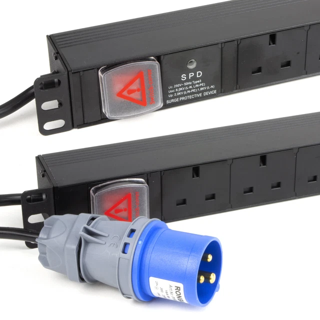 PDU UK SOCKETS - 16A Commando Power Distribution Units Horizontal 6/8 ...
