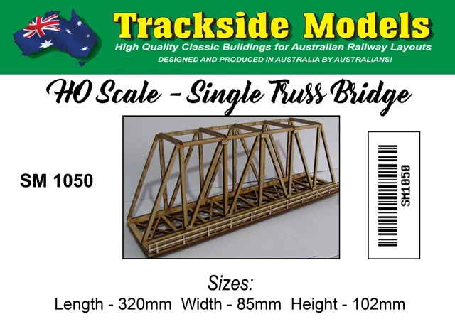 TRACKSIDE MODELS - HO Scale Laser Cut "Single Truss Bridge" - SM1050 ...