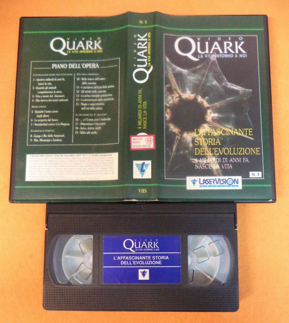 VHS*FILM L'AFFASCINANTE STORIA DELL'EVOLUZIONE n.1 QUARK VIDEO vita ...