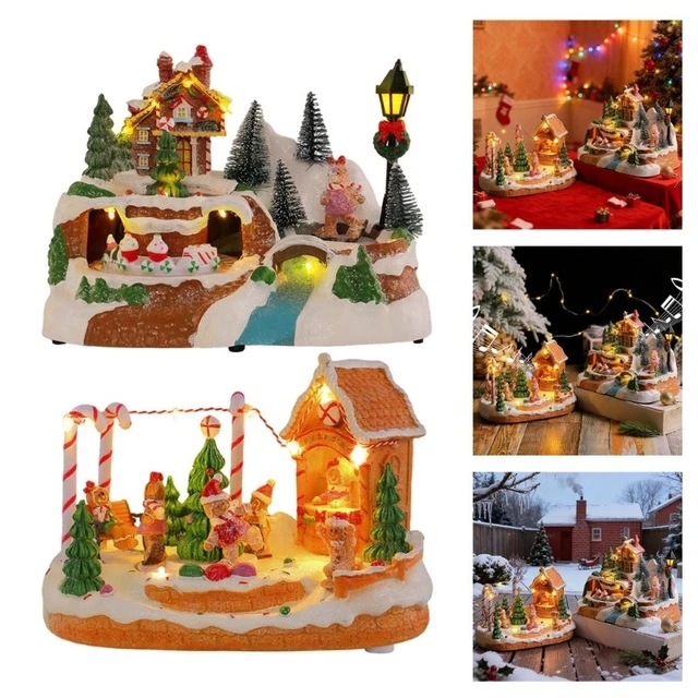 ANIMATED MUSICAL CHRISTMAS Village House with Rotating Train Collection ...