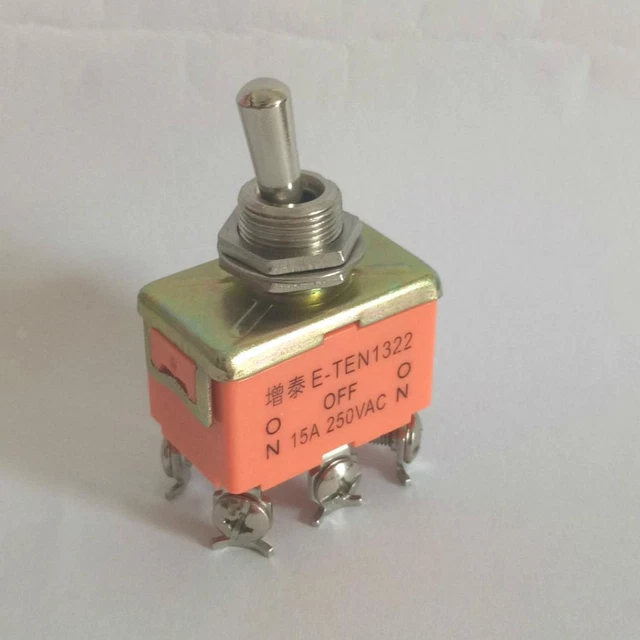 Toggle Switch Dpdt 3 Position 6 Pins Latching Ac 250v 15a 12 95