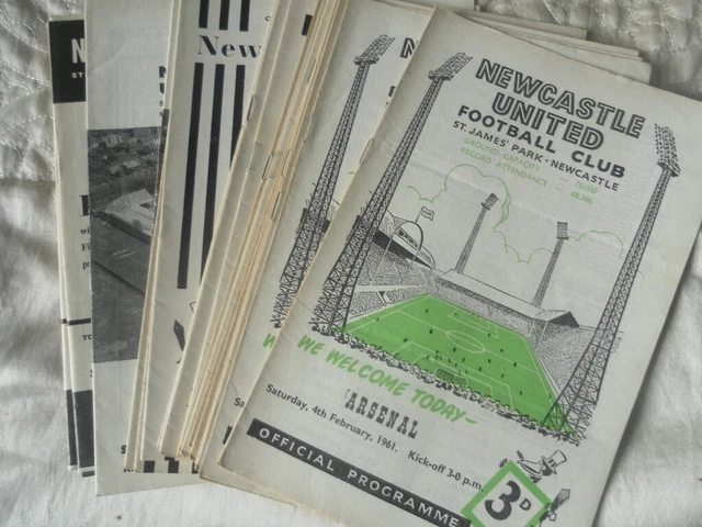 NEWCASTLE UNITED HOME PROGRAMMES FROM 1950s/60S - INC CUP LGE CHOOSE ...
