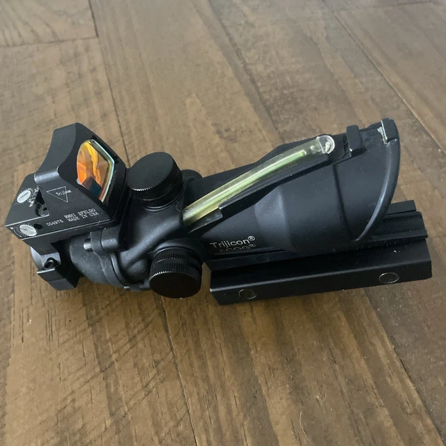 TRIJICON ACOG RIFLE Scope 4x32 w/ RMR Dual-Illuminated .223 BAC Green ...
