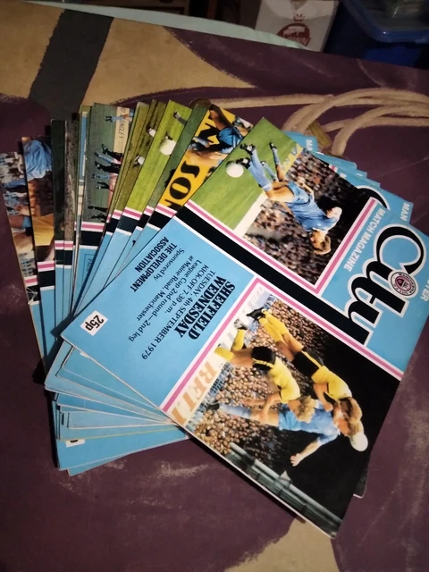 MANCHESTER CITY HOME Football Programmes x 20 1979/1980 All Listed £12. ...