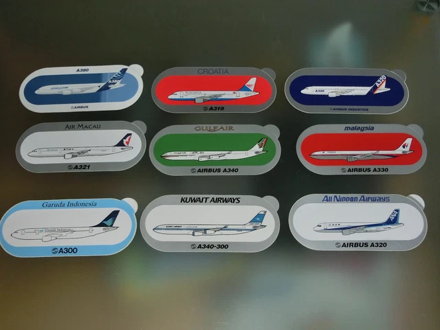 9 ADESIVI/STICKER AIRBUS A380 A300 A319 A320 A321 A330 A340 ANA Croatia ...