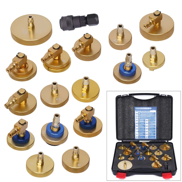 BRAKE FLUID BLEEDER Master Cylinder Adapter Set Brake Bleeding Adapter ...