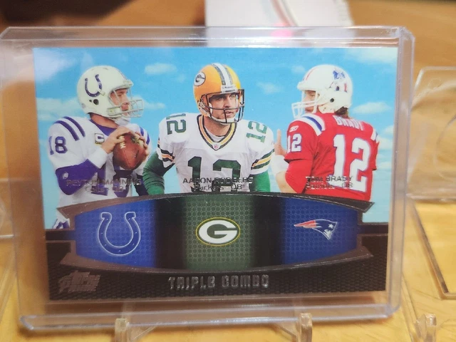 TOM BRADY/PEYTON MANNING/AARON Rodgers 2011 Topps Prime Triple Combr Tc ...