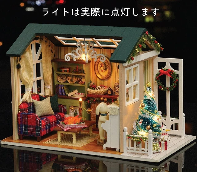 ROLIFE MINIATURE HOUSE DIY Dollhouse Christmas House LED Puzzle Japan ...
