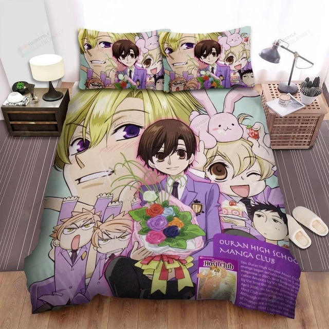 OURAN HIGH SCHOOL Host Club Main Characters Quilt Duvet Cover Set King ...