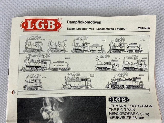 LEHMANN LGB STEAM Locomotive Spec Catalog Diagram Pamphlet £23.78 ...