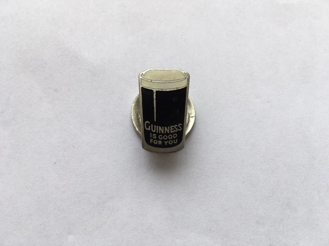 C1950S VINTAGE GUINNESS IS GOOD FOR YOU GUINNESS GLASS ADV ENAMEL LAPEL ...