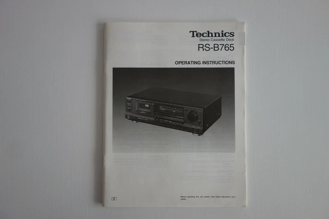 MANUAL TECHNICS STEREO Cassette Deck Rs-B765 Operating Instructions EUR ...