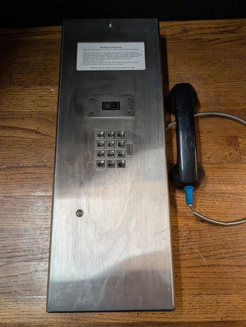 QUADRUM STAINLESS STEEL Wall Mount Prison Jail Inmate Phone Tamper ...