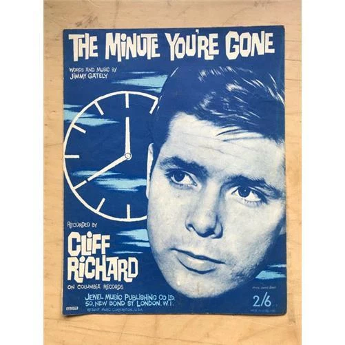 CLIFF RICHARD THE Minute You're Gone Sheet Music Original 1963 - Lyrics ...