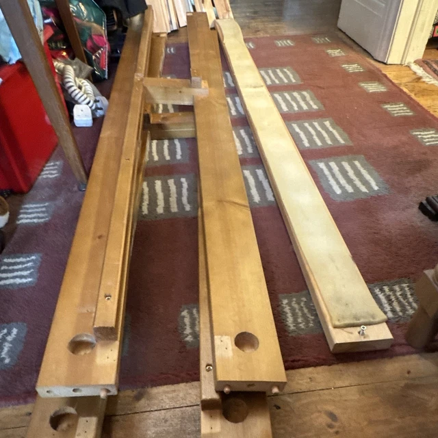 WOOD DOUBLE BED Frame with Headboard/Footboard/Rails, 4 Underbed ...