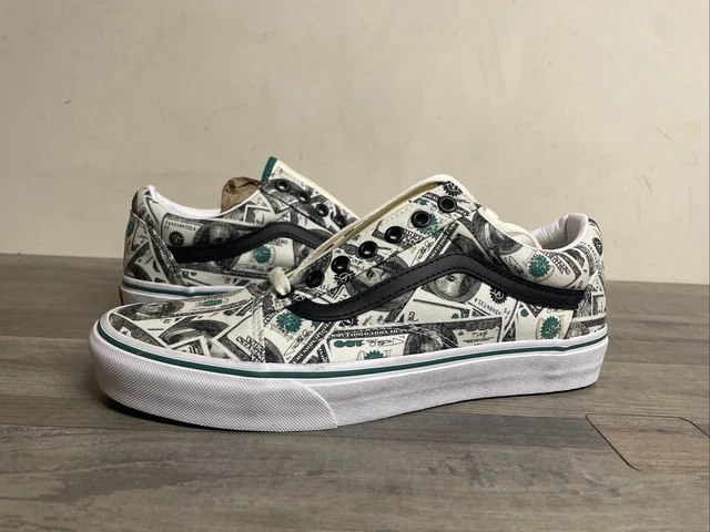 VANS OLD SKOOL Sneakers Money 100 Dollar Bill $ Shoes Men’s Size 8.5 ...