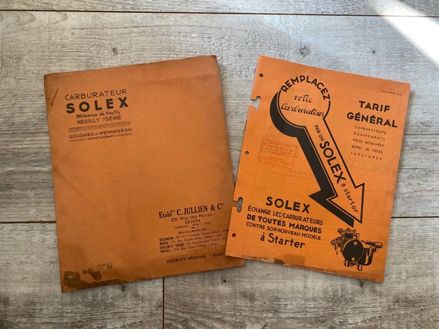 ANCIENNE BROCHURE PUBLICITAIRE Automobile carburateur Solex + pochette EUR 7,00 - PicClick FR