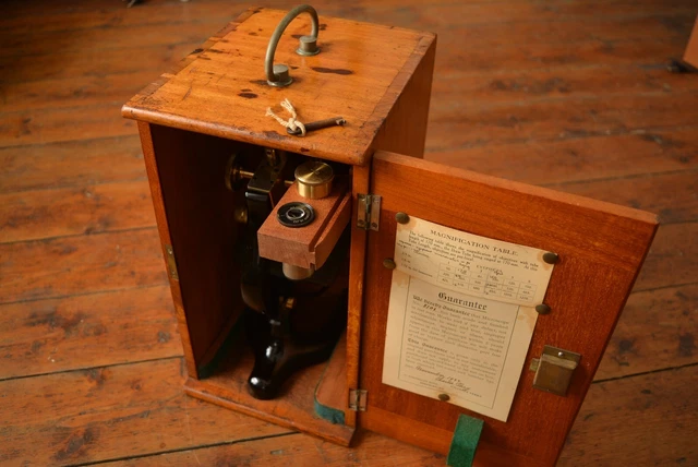 VINTAGE CHARLES PERRY All Brass compound microscope - 1932 London ...
