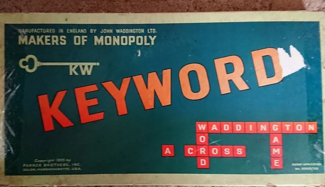 WADDINGTONS PARKER VINTAGE Keyword Board Game 1953 £13.99 - PicClick UK