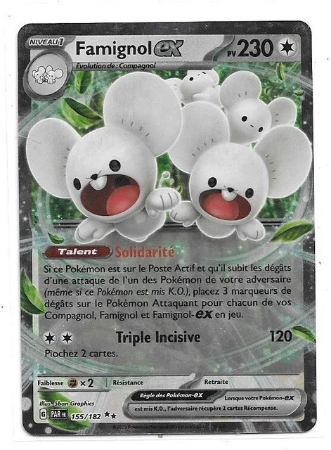 CARTE POKEMON FAMIGNOL Ex 230 Pv 155/182 Ecarlate Et Violet Faille ...