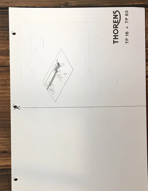 THORENS TP-16 TP-63 Turntable Tonearm Alignment Template *Original* £15 ...