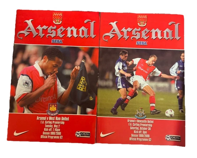 ARSENAL HOME FOOTBALL Programmes 1999/2000 Premier League Job Lot x2 ...