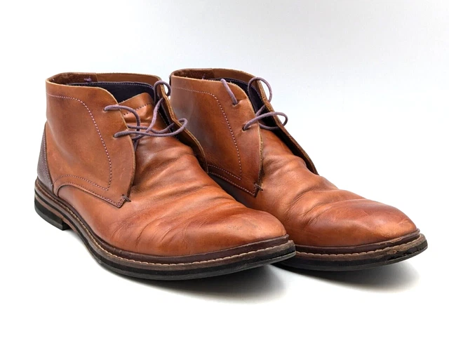 TED BAKER AZZLAN Tan Leather Boots - Mens Size 9 - Formal Shoes ...