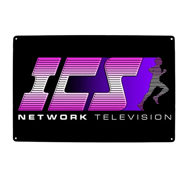 ICS THE RUNNING Man TV Metal Sign Arnold Schwarzenegger Retro Predator ...