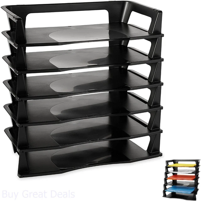 SHELVES LETTER TRAY 6 Pack Shelf Stacking Paper Rubbermaid Regeneration ...