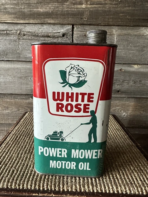 VINTAGE WHITE ROSE Outboard Motor Oil Can $125.00 - PicClick CA