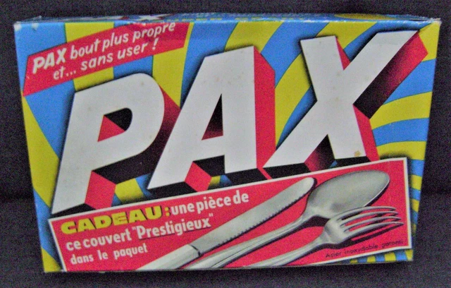 ANCIEN PAQUET LESSIVE PAX cadeau pièces couvert prestigieux non ouvert ...